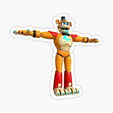 Glamrock Freddy T Pose Fnaf Sticker For Sale By Dopyrrrr Redbubble