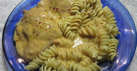 Cheesy Creamy Chicken Thighs With Rotini Pasta Just A Pinch Recipes