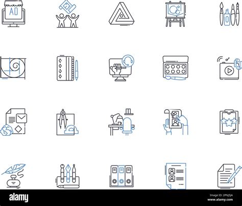 Blueprint Blueprinting Line Icons Collection Design Drafting