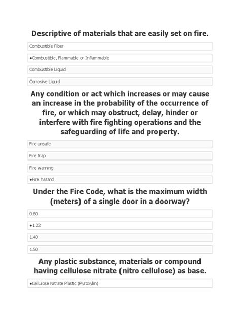 Fire Code Of The Philippines Practice Exam Pdf Fires Combustion