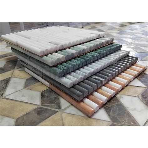 Curve Fluted Marble Tiles Stone Background Wall Mosaic Fluted Tile