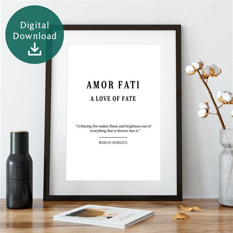 Amor Fati Quote Stoicism Wall Print Stoic Digital Download Stoicism