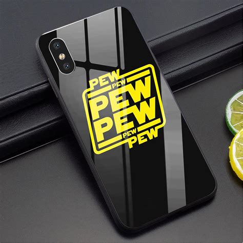 Buy Pew Pew Funny Art Glass Phone Cover For Iphone 7 Plus Honor Samsung