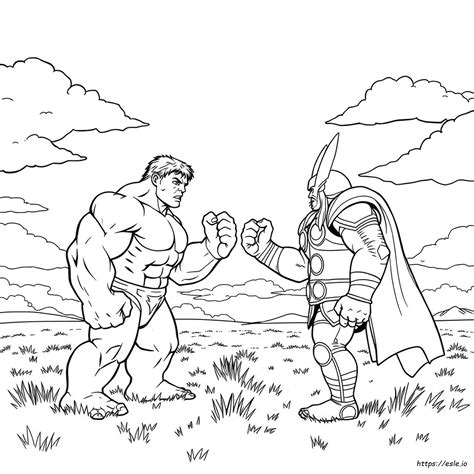 Coloriage Hulk Contre Thor