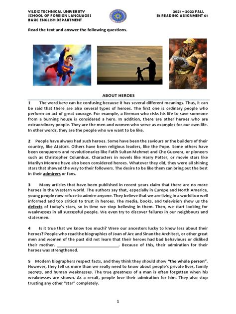 Reading Assignment 1 Answer Key Pdf Hero