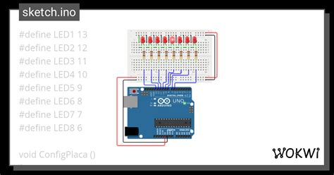 8leds Wokwi Esp32 Stm32 Arduino Simulator