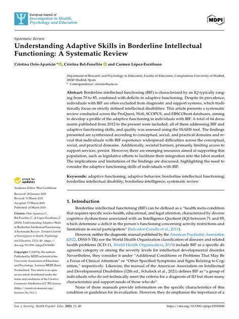 Understanding Adaptive Skills In Borderline Intellectual Functioning A