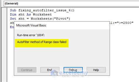 The AutoFilter Method Of Range Class Failed Solutions ExcelDemy