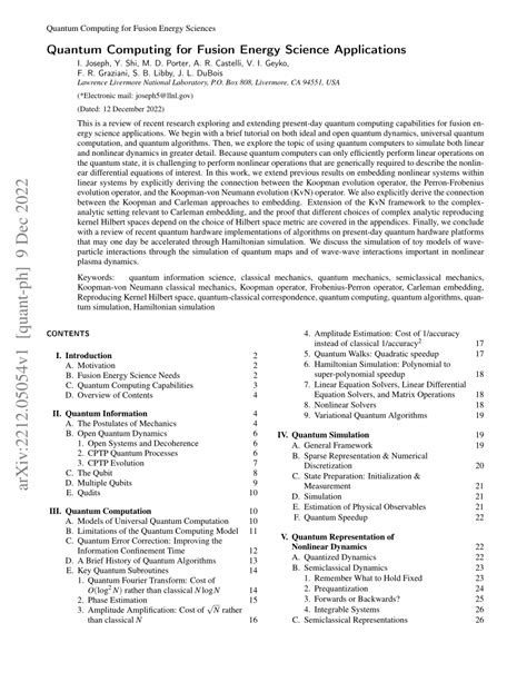 Pdf Quantum Computing For Fusion Energy Science Applications