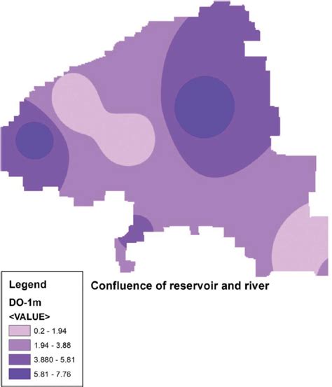 A Spatial Distribution Of Dissolved Oxygen 1 M In Aliyar Reservoir