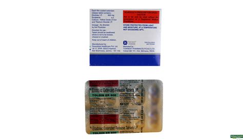 Buy Toldin Er 600mg 10 Tablets Online At Best Prices Wellness Forever