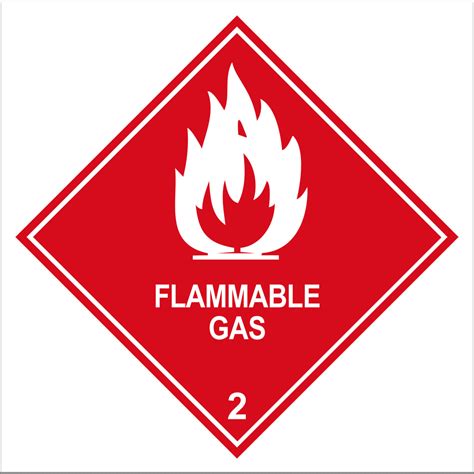 Flammable Gas Class 2 Labels 10 Pack Markit Graphics
