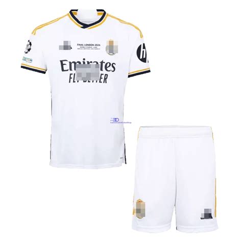 Camiseta Real Madrid Ucl Final 2023 2024 Primera Equipación Niño Kit Camisetasdefutbolshop