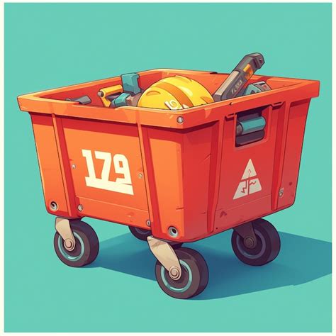 Premium Vector Functional Utility Cart With Wheels