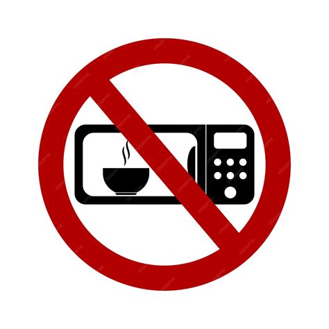 No Microwave Oven Icon Prohibition Sign Flat Design Premium Vector