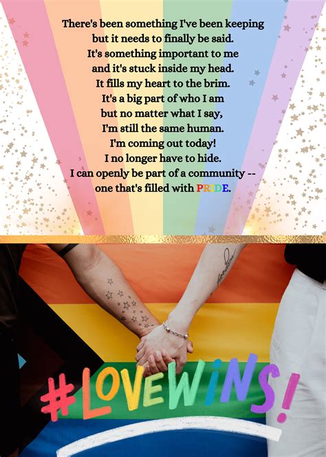 Pride Poem Card Customizable Template Coming Out Gay Lgbtq Letter