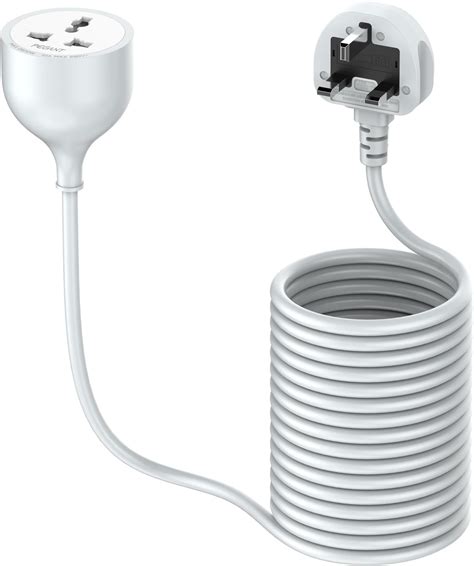 Pur Curly Spiral Electrical Mains Cable And Plug Multi Use Up To 4 Meter
