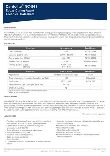 Liquid Phenalkamine Curing Agent Nc 541 For Industrial At Rs 147kg In