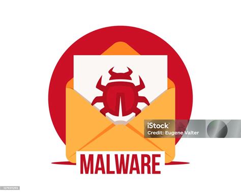 Vetores De Malware Por Ícone Vetorial De Email Vírus Na Carta Vírus