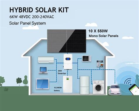 6kw Hybrid Solar Kit 10kwh Powerwall Lifepo4 Battery For Home Use