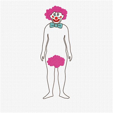 Naked Clown Very Funny Machine Embroidery Etsy