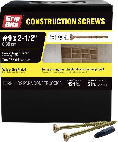 9 X 2 12 In Yellow Zinc Interior Trim Screws 424 Per Box