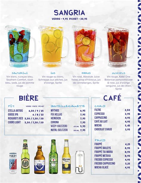 Menu Breuvages Souvlaki Bar