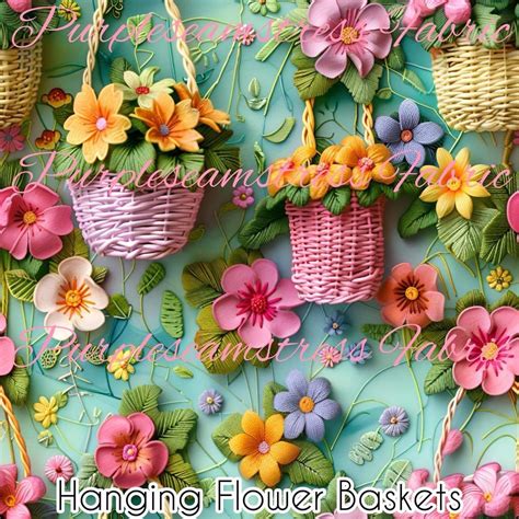 Hanging Flower Baskets Purpleseamstress Fabric