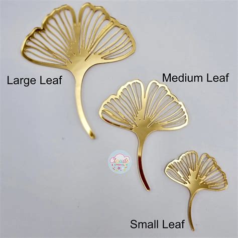 Bakewareind Ginkgo Leaf Cake Topper 3pcs Gold Gingko Leaves