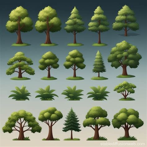 2d Tree Sprite For A Forest Prompts Stable Diffusion Online