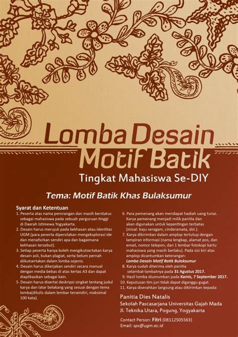 Lomba Desain Motif Batik Sekolah Pascasarjana