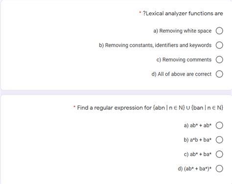 Solved Lexical Analyzer Functions Are A Removing White