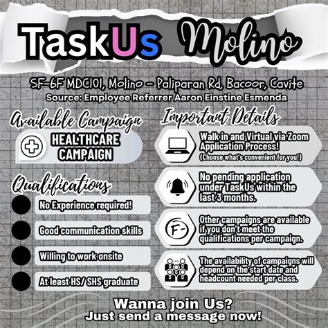 Taskus Molino — Bacoor Cavite Aaron Einstine Esmenda Facebook