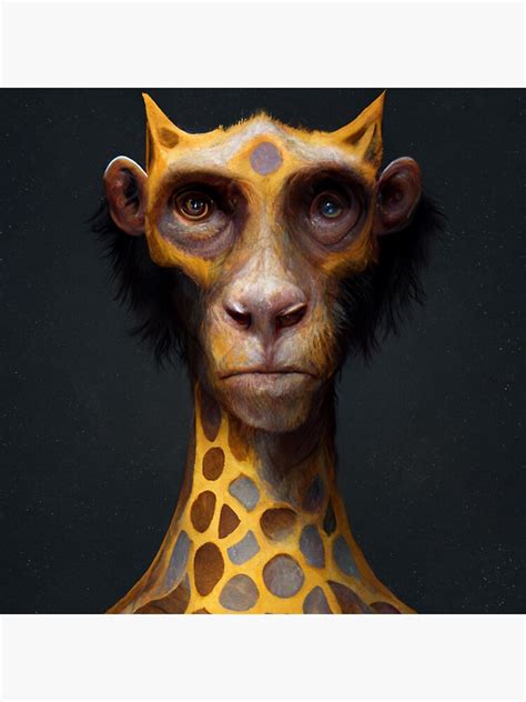 Monkey And Giraffe Hybrid Creature Sticker For Sale By Weirdstation Redbubble