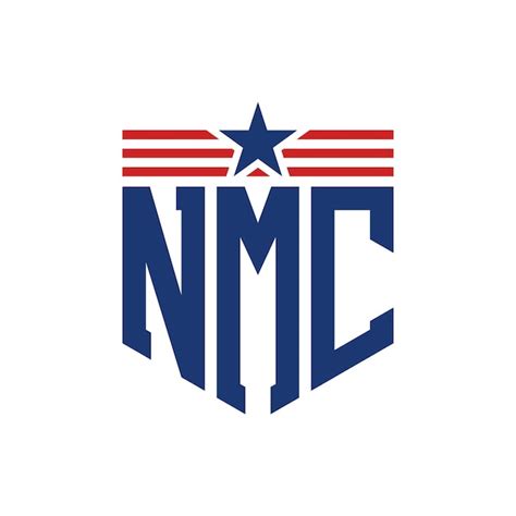 Premium Vector Patriotic Nmc Logo With Star And American Flag Straps