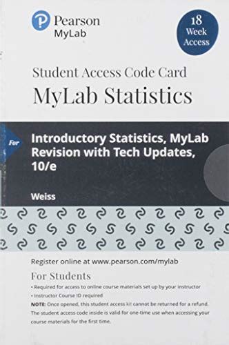 Introductory Statistics Mylab Revision Mylab Statistics With