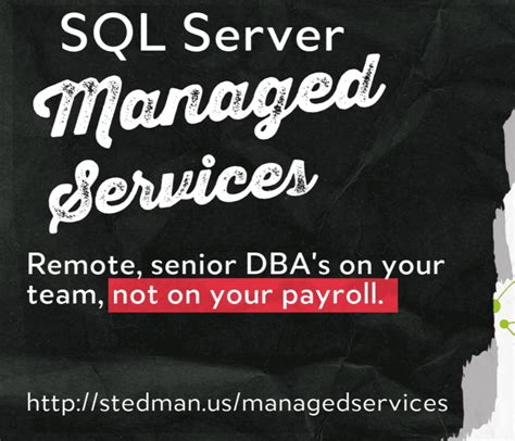 Optimize Sql Server With Managed Services By Stedman