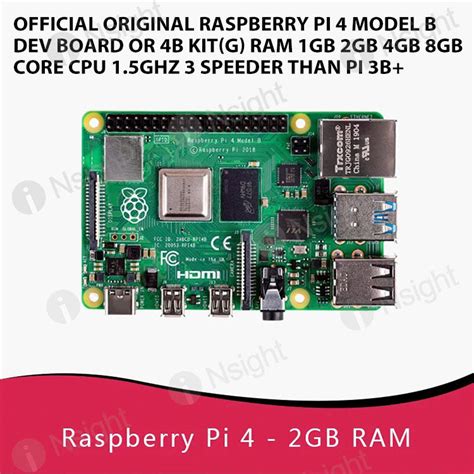 Official Original Raspberry Pi 4 Model B Dev Board Or 4b Kitg Ram 1g Insightfpv