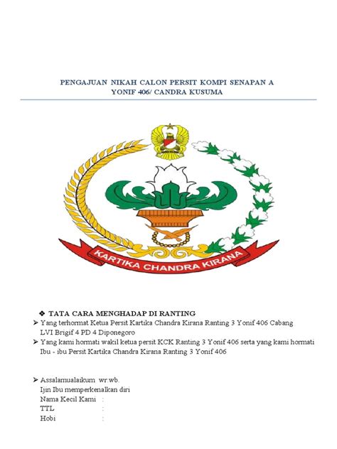 Materi Pengajuan Persit 2022 Pdf