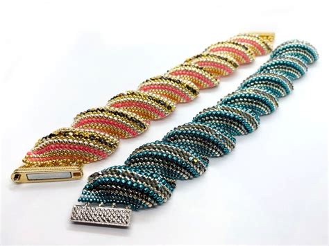 Pdf Pattern Diagonal Cellini Bracelet Etsy