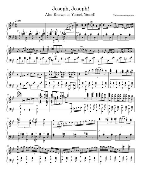 Joseph Joseph Sheet Music For Piano Solo