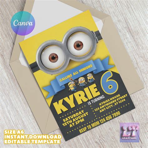 Minion Birthday Card Template