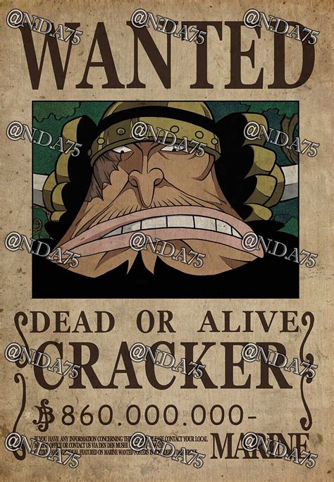 Charlotte Cracker Bounty One Piece Wanted Poster For Sale By One