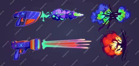 Ensemble Vectoriel Darmes Futuristes Blaster Spatial Tirant Sur La