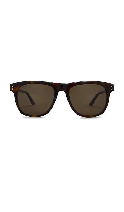Gucci Square Frame Sunglasses In Brown Revolve