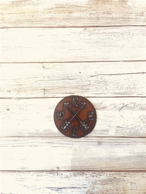 Compass Magnet Rustic Metal T Universal Ironworks Usa