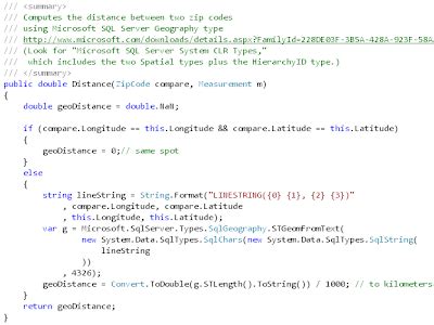 ConceptDev Craig Dunn S Blog Calculating Distance In C With SqlServer Types