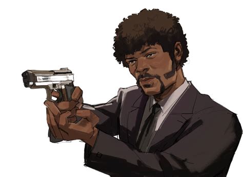 Samuel L Jackson And Jules Winnfield Pulp Fiction Drawn By