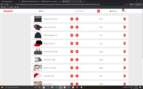 Github Codebro01javascript Complete Shopping Cart Project Made With Vanilla Js Css Html