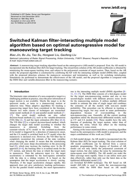Iet Radar Sonar Navi 2015 Jin Switched Kalman Filter‐interacting